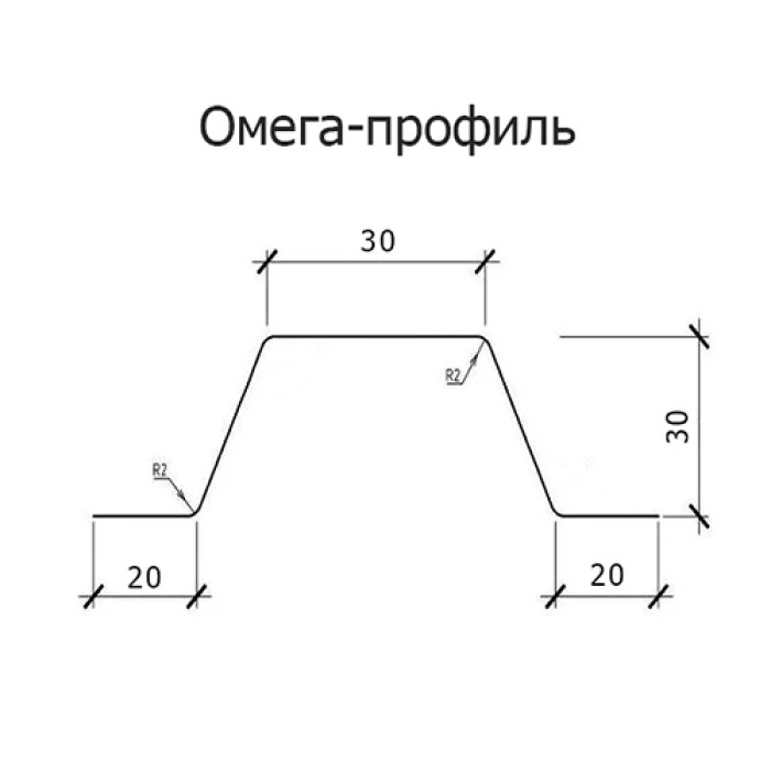 Купить омега-профиль (ГПО) 30-1.0 Оцинкованный напрямую от ...